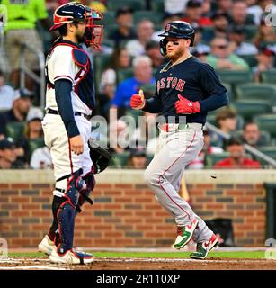 Atlanta Braves catcher Sean Murphy (12) bats Miami Marlins during a baseball game Tuesday, April ...