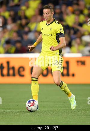 Nashville SC defender Josh Bauer (22) warms up on the end line during ...