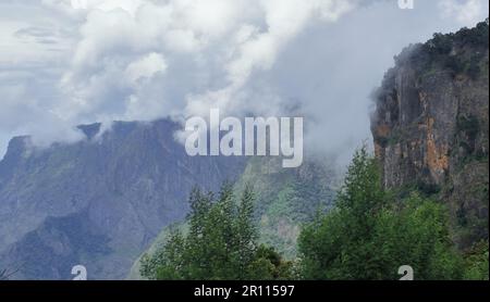 scenic mountainscape and panoramic view of palani hills from kodaikanal ...