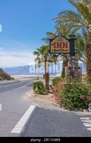 Entry sign for the Inn at Death Valley also known as The Oasis Inn ...