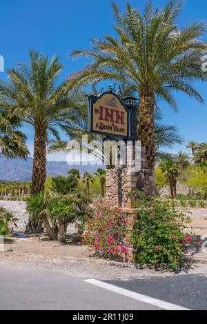 Entry sign for the Inn at Death Valley also known as The Oasis Inn ...