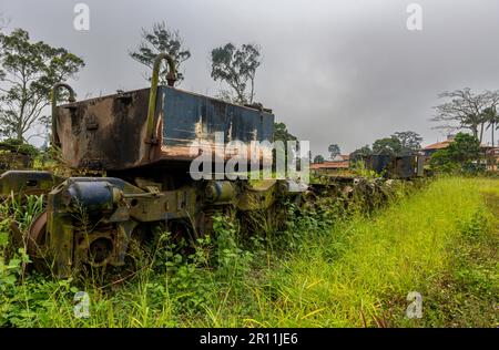 Rusty waggon, Old railway depot, Mbanza Ngungu, DR Congo Stock Photo ...