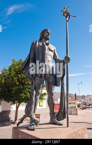 Bronze statue of a Guanche, indigenous people of Tenerife, Canary ...