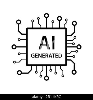 Artificial intelligence generated icon vector AI sign for graphic ...