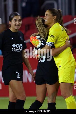 Washington Spirit forward Lena Silano and OL Reign defender Sam Hiatt ...
