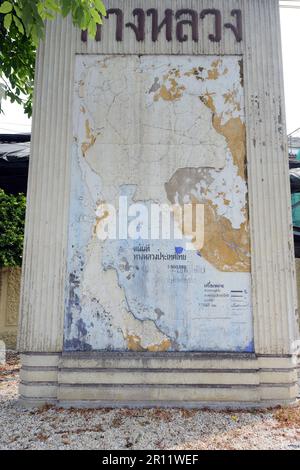 The 0 Kilometer Marker near the Democracy monument in Bangkok, Thailand ...