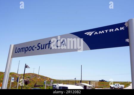 The Amtrak Surf Beach train station in Lompoc, Calif., Wednesday, May ...