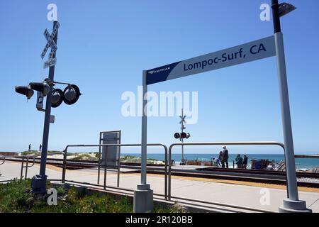 The Amtrak Surf Beach train station in Lompoc, Calif., Wednesday, May ...