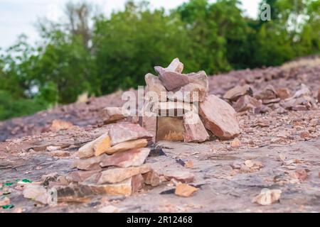 holy stone pyramid made by people for god blessings at day Stock Photo ...