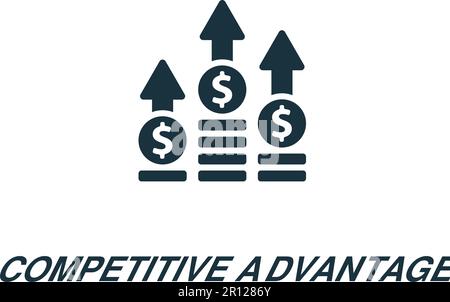 Competitive advance icon. Monochrome simple sign from business concept collection. Competitive ...