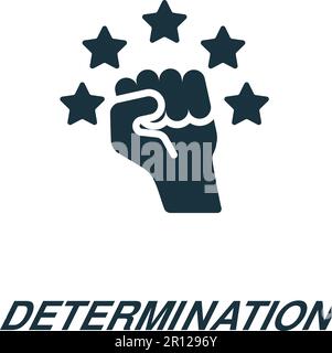 Determination icon. Monochrome simple sign from challenges collection ...