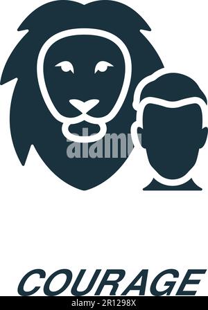 Courage icon. Monochrome simple sign from challenges collection ...