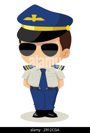 Cute pilot cartoon character illustration Stock Vector Image & Art - Alamy