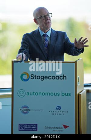 The UK’s first autonomous bus service, AB1 crossing the Forth Road ...