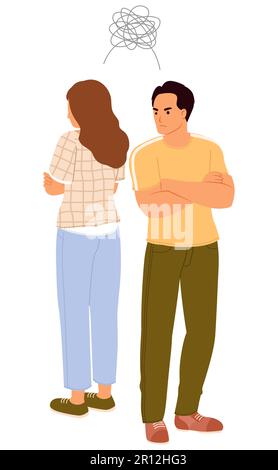 Family conflicts isolated cartoon vector illustration set. Kid and ...