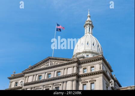 Lansing MI - May 6, 2023: Capital Building for the State of Michigan ...