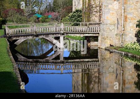 The drawbridge over the moat at Hever Castle, the childhood home of ...