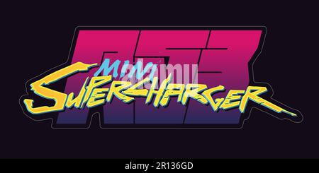 Cyberpunk sticker. Science fiction decal for futuristic design ...