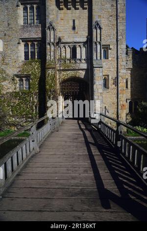 The drawbridge over the moat at Hever Castle, the childhood home of ...