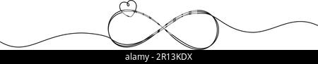 continuous single line drawing of infinity symbol, line art vector ...
