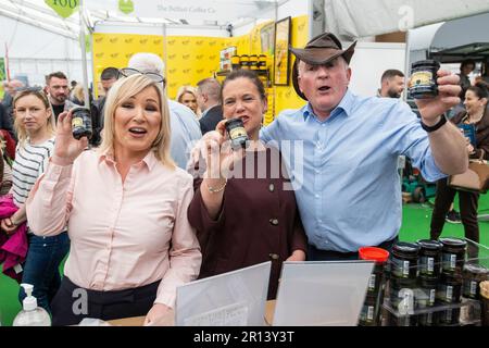 (from left) Sinn Fein Vice President Michelle O'Neill, President Mary ...