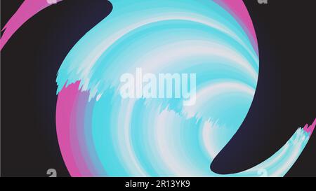 Abstract blue and violet rounded twisted circular cosmic rainbow ...