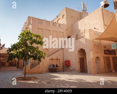 The modern Al Seef waterfront promenade along the Dubai Creek, Dubai ...