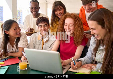 Group of young multiracial people working in the modern office Stock ...