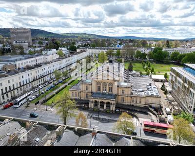 Old town hall Cheltenham Gloucestershire UK drone aerial view Stock ...