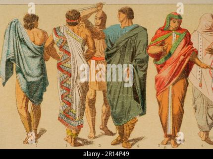 Etruscans. Clothing. From left to right: 1- Etruscan coat, 2- longer ...
