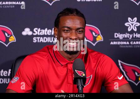 Arizona Cardinals fourth-round draft pick Jon Gaines II speaks to the ...