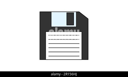 Old retro vintage hipster floppy disk for computer to store information ...