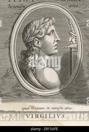 Bust of Virgil or Vergil, ancient Roman poet, author of the Aenied, 70 ...