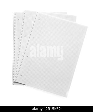 Stack of checkered paper sheets on white background Stock Photo - Alamy