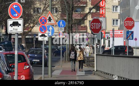 Forest of traffic signs, Schwarzbacher Strasse, Halensee, Berlin ...