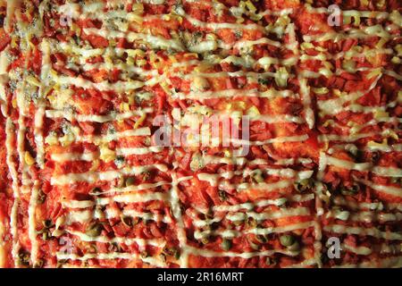 homemade pizza texture as nice gourmet background Stock Photo - Alamy