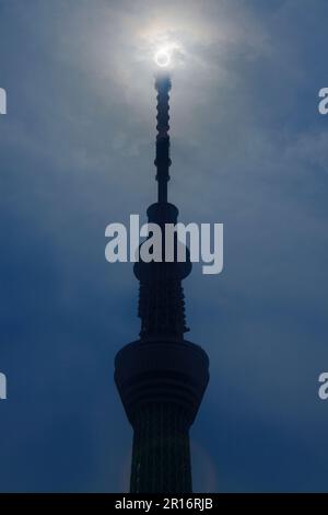 Solar Eclipse and Tokyo Skytree Stock Photo - Alamy