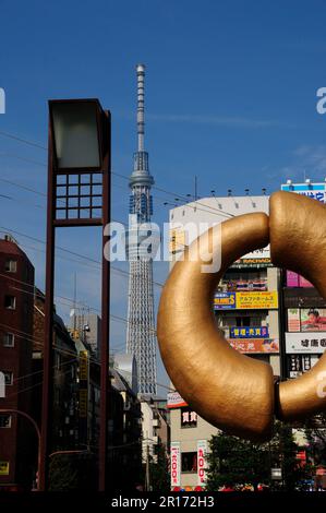 Kinshicho Station north exit and Tokyo Sky Tree (photo taken at 2F Cafe ...