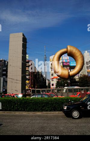 Kinshicho Station north exit and Tokyo Sky Tree (photo taken at 2F Cafe Stock Photo - Alamy