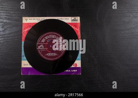 HMV 7inch vinyl record with multiple sound effects Stock Photo - Alamy