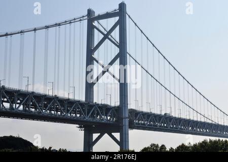 Viewing Seto Ohashi Bridge from Honshi Expressway, Yoshima parking area ...