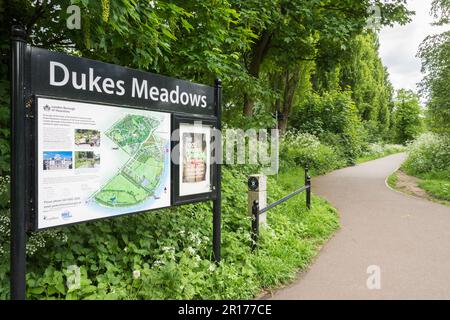 An information noticeboard in Duke's Meadows, Chiswick, London, W4 ...
