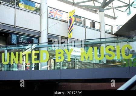 Eurovision Song Contest 2023 signs in Liverpool at Bus Station Stock ...