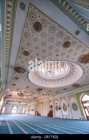 Hazrati Imam Mosque interior dome, mihrab, qibla and minbar, Tashkent ...