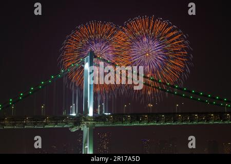 Tokyo Bay Grand Fireworks Festival Starmine Firework and Rainbow Bridge ...
