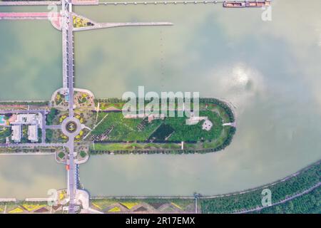 SUQIAN, CHINA - MAY 12, 2023 - Aerial photo shows the hub of Sihong ...