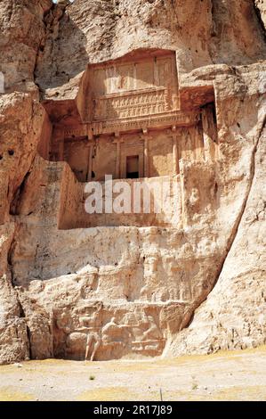 Iran, Naqsh-e Rostam: presumed rock tomb of the Achaemenid King Xerxes ...