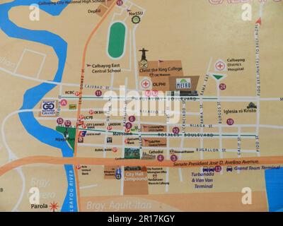 The Philippines, Samar Island, Calbayog: street map of the Philippines' 5th largest city Stock ...