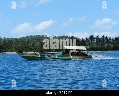 The Philippines, Samar Island: local touring boat taking visitors on a ...