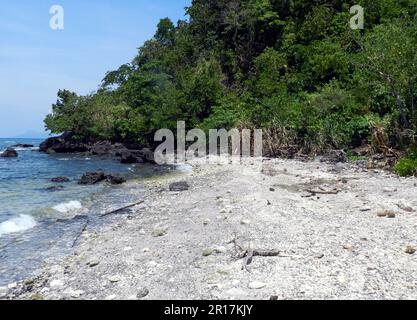 The Philippines, Samar Island, Calbayog: colourful waterside dwellings ...